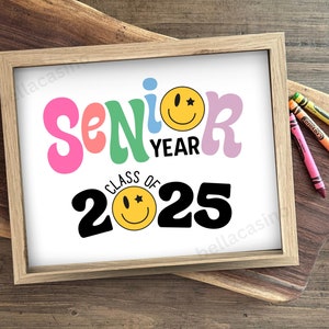 First Day of Senior Year Printable Sign Instant Digital Download Back ...