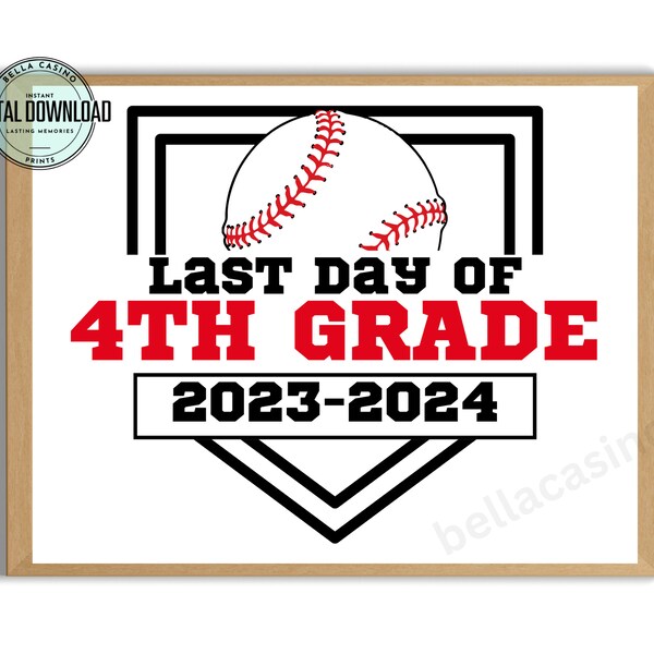 Last Day of 4th Grade Sign - Etsy