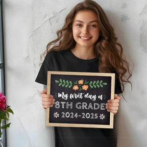 First Day of 8th Grade Printable Sign Instant Digital Download Back to ...