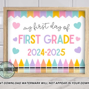 First Day of First Grade Printable Sign Instant Digital Download Back ...