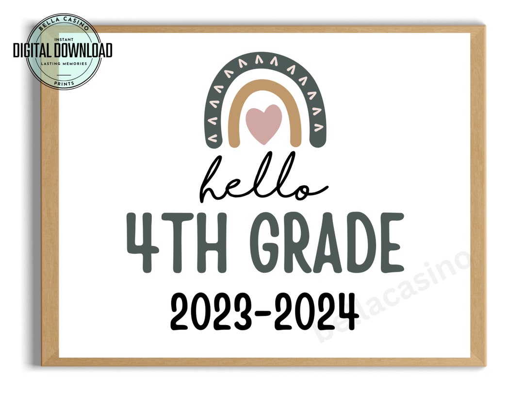 First Day of 4th Grade Sign First Day of School Sign - Etsy