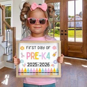 First Day of PREK4 Sign, Printable Digital Download - Etsy