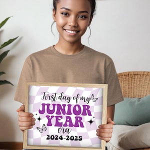 First Day of Junior Year Printable Sign Instant Digital Download Back ...