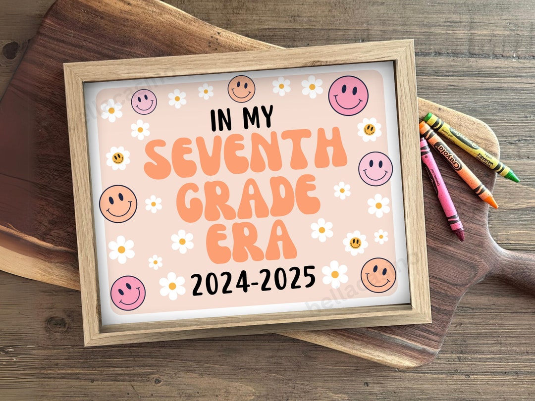 First Day of 7th Grade Sign, First Day of School Sign, Printable 7th ...