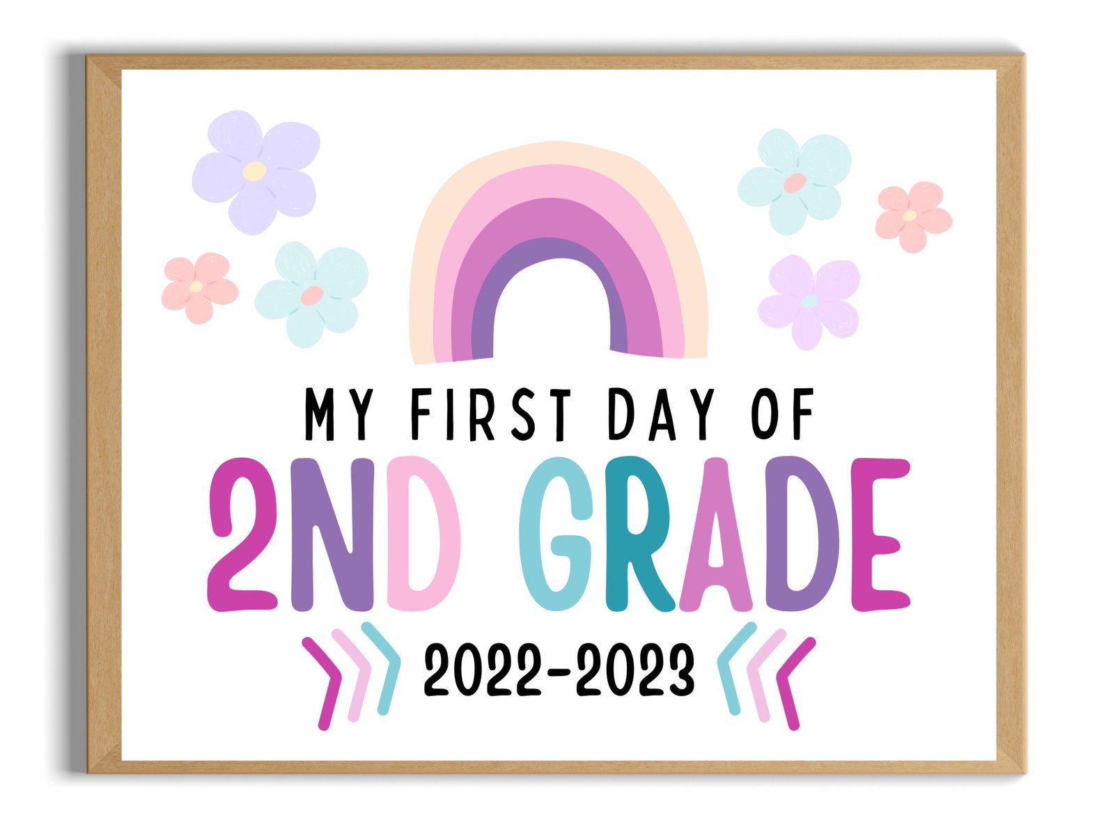 First Day of 2nd Grade Sign First Day of School Sign - Etsy