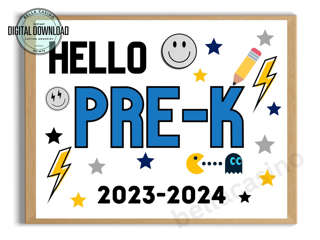 First Day of Pre-k Printable Sign Instant Digital Download Back to ...
