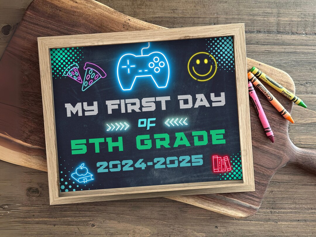 First Day of 5th Grade Sign, First Day of School Sign, Printable 5th ...