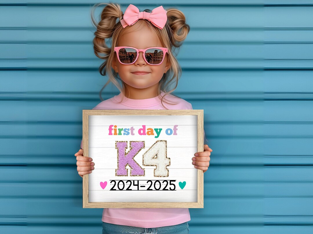 First Day of K4 Printable Sign Instant Digital Download Back to School ...