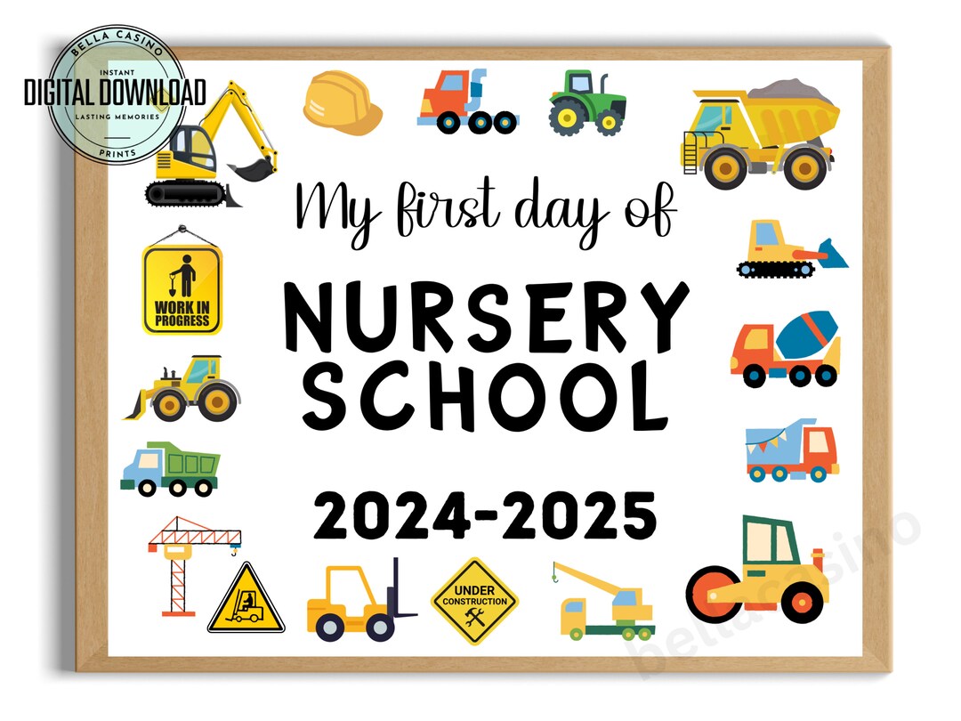Cartel del primer día de la escuela infantil, cartel del primer día de ...