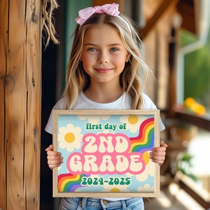 First Day of 2nd Grade Sign, First Day of School Sign, Printable 2nd ...