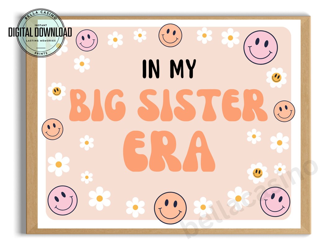 Big Sister Announcement Sign Printable Big Sister Sign Baby - Etsy UK