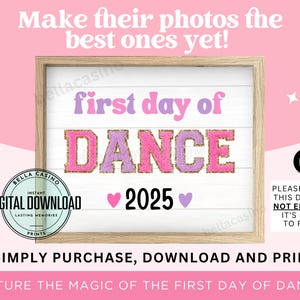 First Day of Dance Class Sign, First Day of Dance Sign, Printable Dance ...