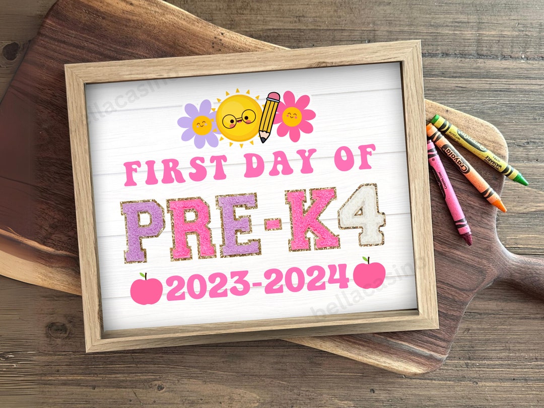 First Day of Pre-K4 Printable Sign Instant Digital Download Back to ...