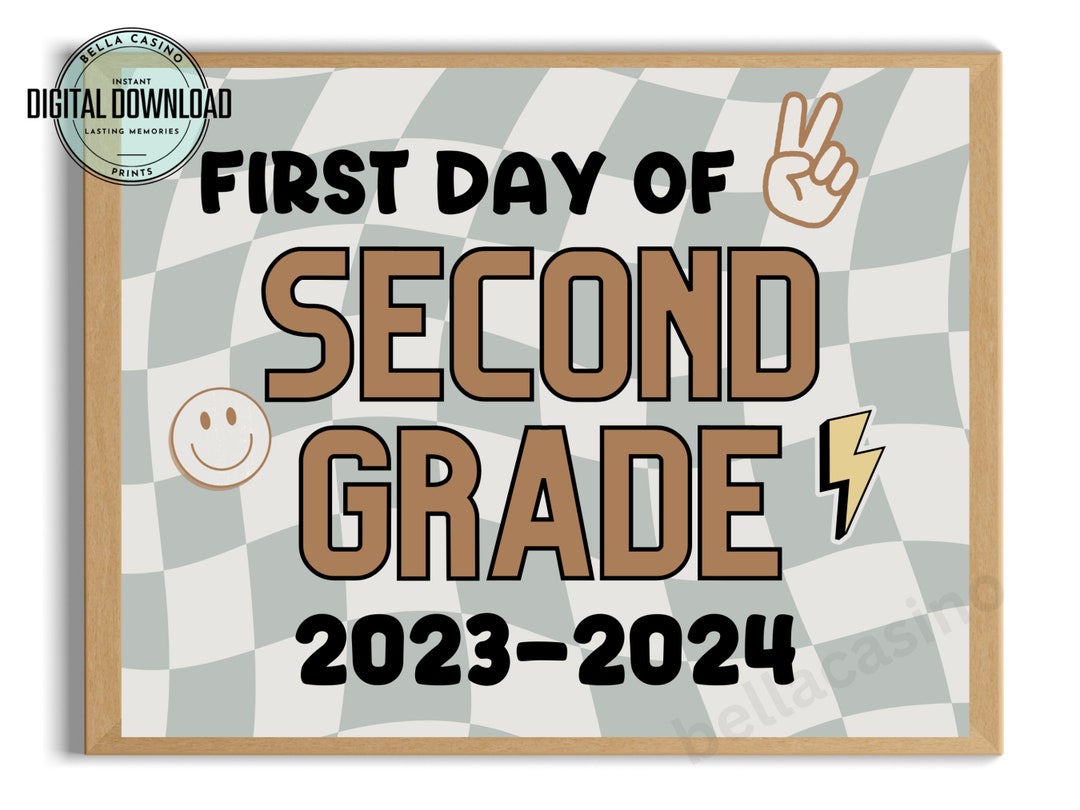 First Day of 2nd Grade Sign, First Day of School Sign, Printable 2nd ...
