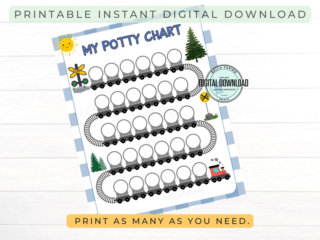 Printable Potty Training Chart, Digital Instant Download - Etsy Israel