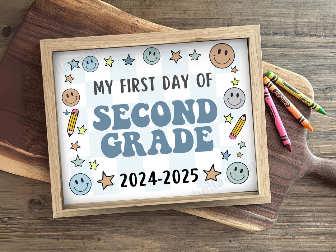 First Day of 2nd Grade Sign, First Day of School Sign, Printable 2nd ...