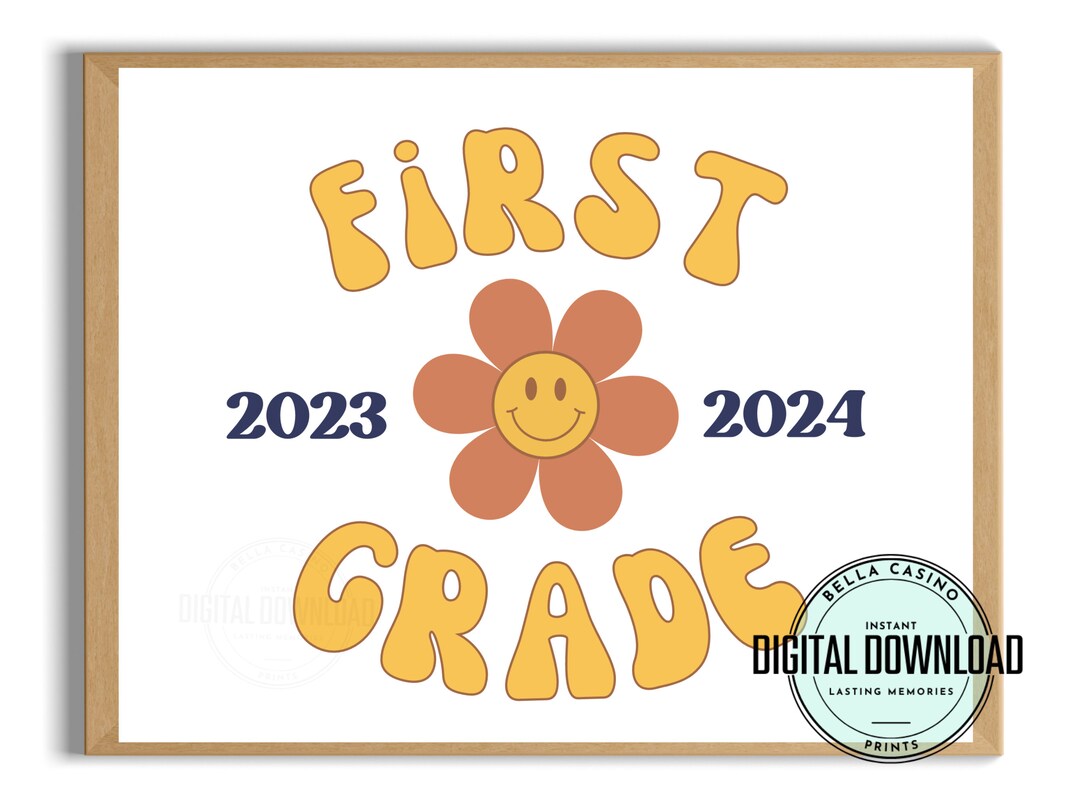 First Day of 1st Grade Sign, First Day of School Sign, Printable First ...
