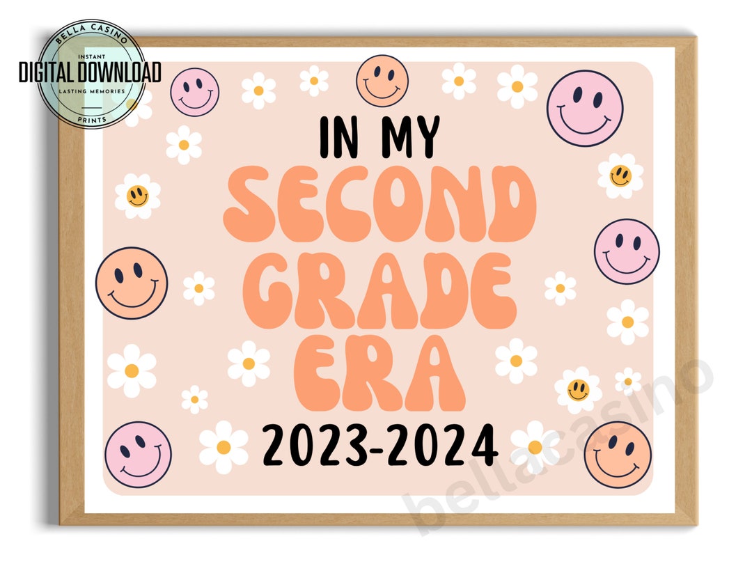 First Day of 2nd Grade Sign First Day of School Sign - Etsy