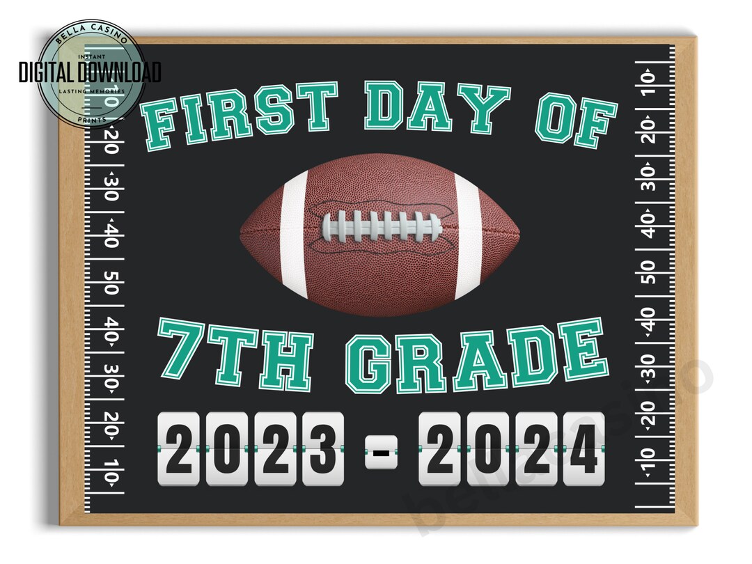 First Day of 7th Grade Sign First Day of School Sign - Etsy