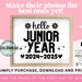 First Day of Junior Year Printable Sign Instant Digital Download Back ...