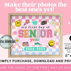 First Day of Senior Year Printable Sign - Instant Digital Download ...