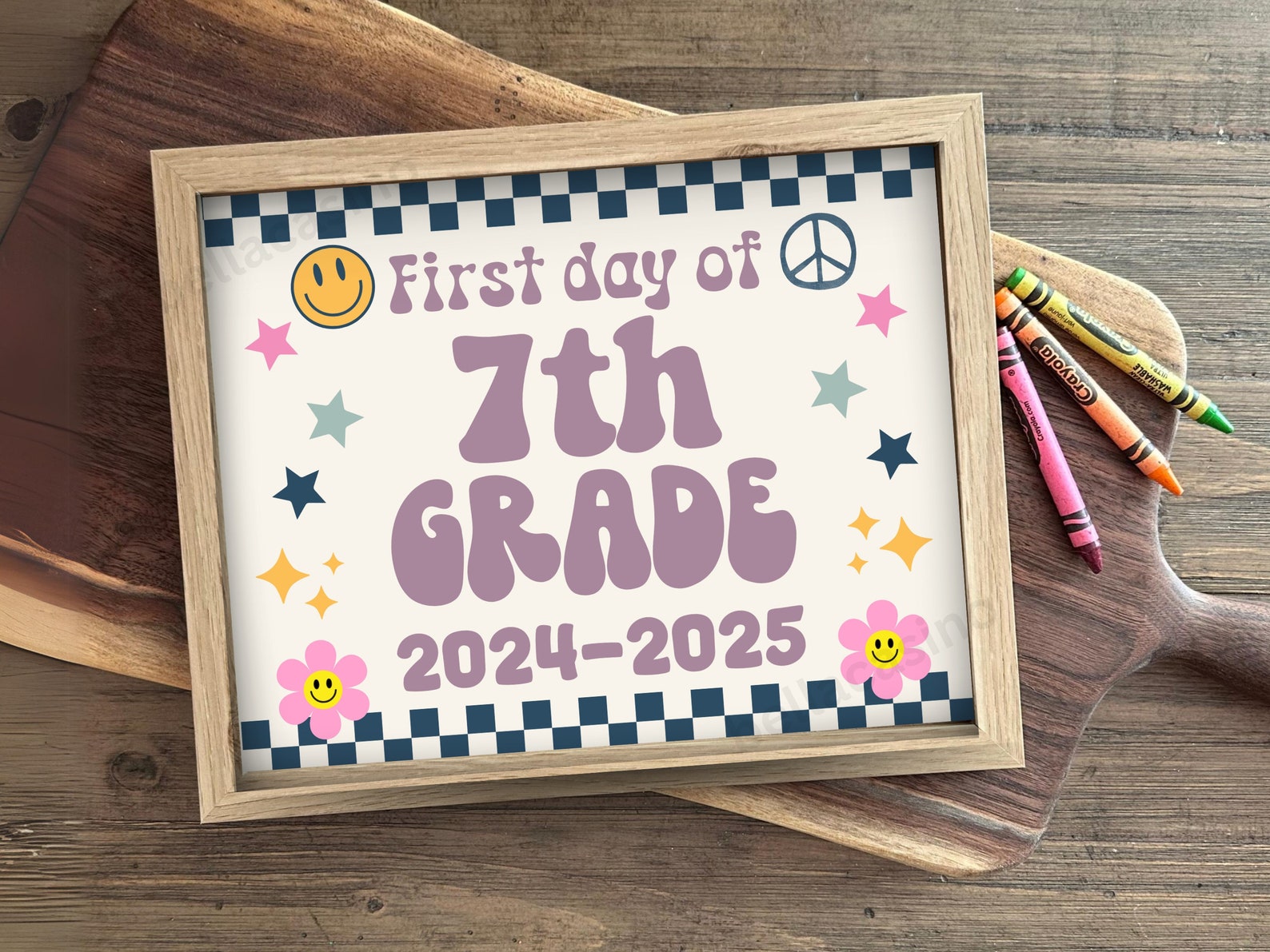 First Day of 7th Grade Sign, First Day of School Sign, Printable 7th ...