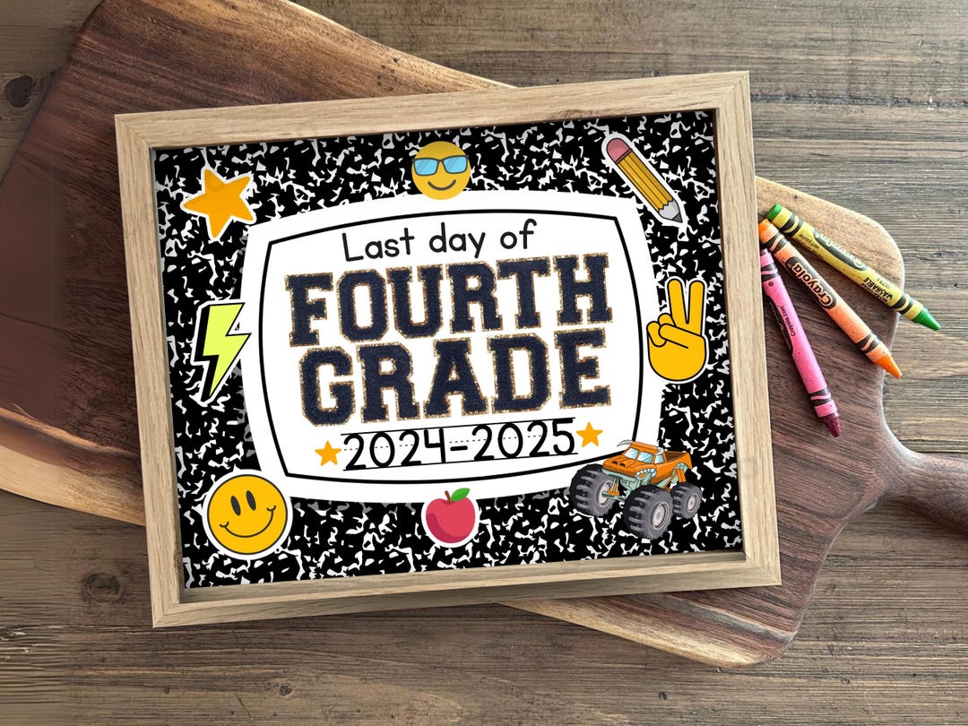 ÚLTIMO DÍA del letrero de 4to grado, último día de letrero escolar ...