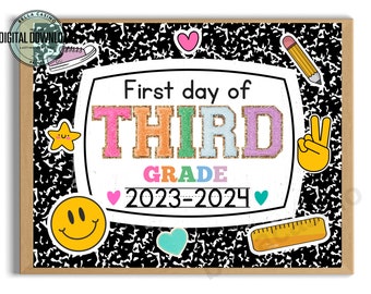 First Day of 1st Grade Sign, First Day of School Sign, Printable First ...