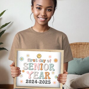 First Day of Senior Year Printable Sign - Instant Digital Download ...