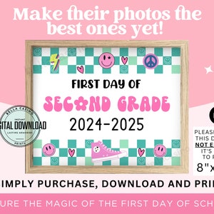 First Day of 2nd Grade Sign, First Day of School Sign, Printable 2nd ...