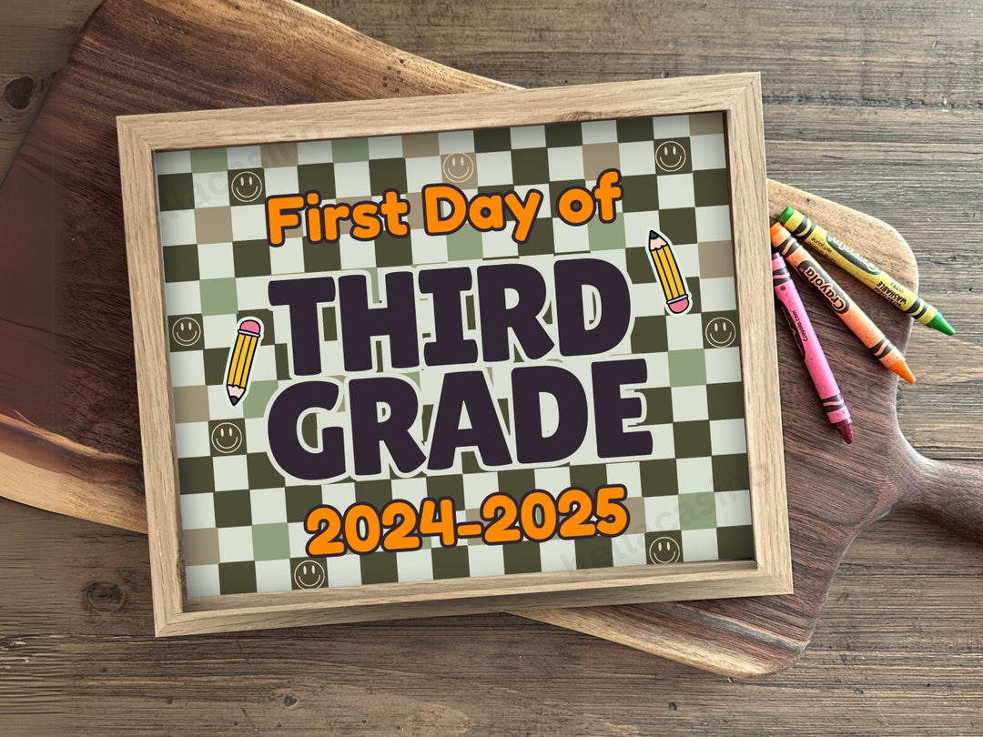 First Day of 3rd Grade Sign, First Day of School Sign, Printable 3rd ...