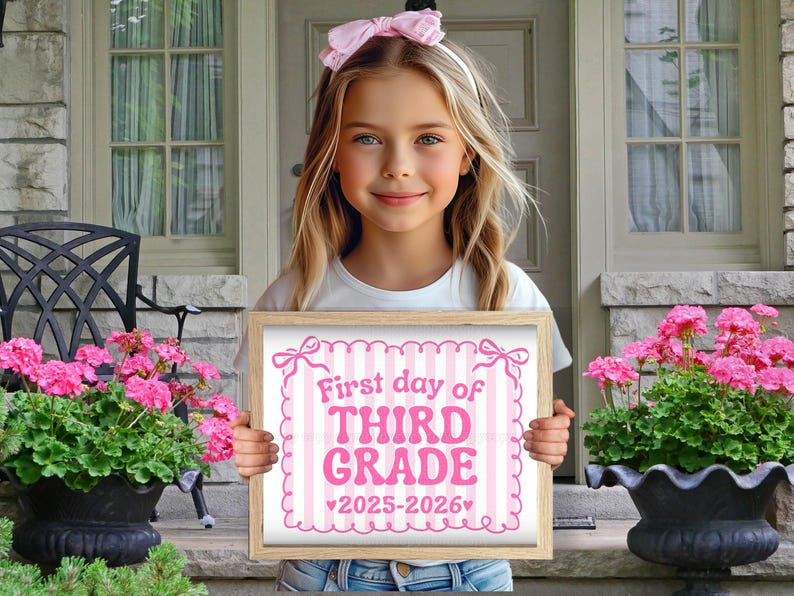 First Day of 3rd Grade Sign, First Day of School Sign, Printable 3rd ...