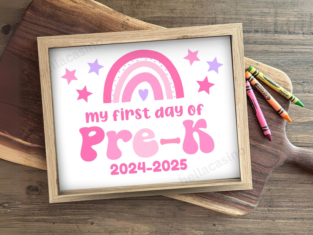 First Day of Pre-k Printable Sign Instant Digital Download Back to ...
