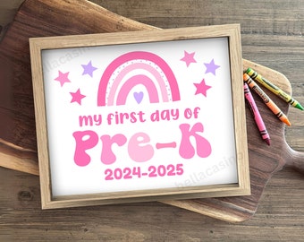 First Day of Pre-k Svg-png Sign Instant Digital Download Back to School ...