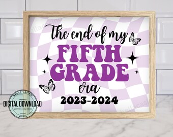 First Day of 5th Grade Sign, First Day of School Sign, Printable 5th ...