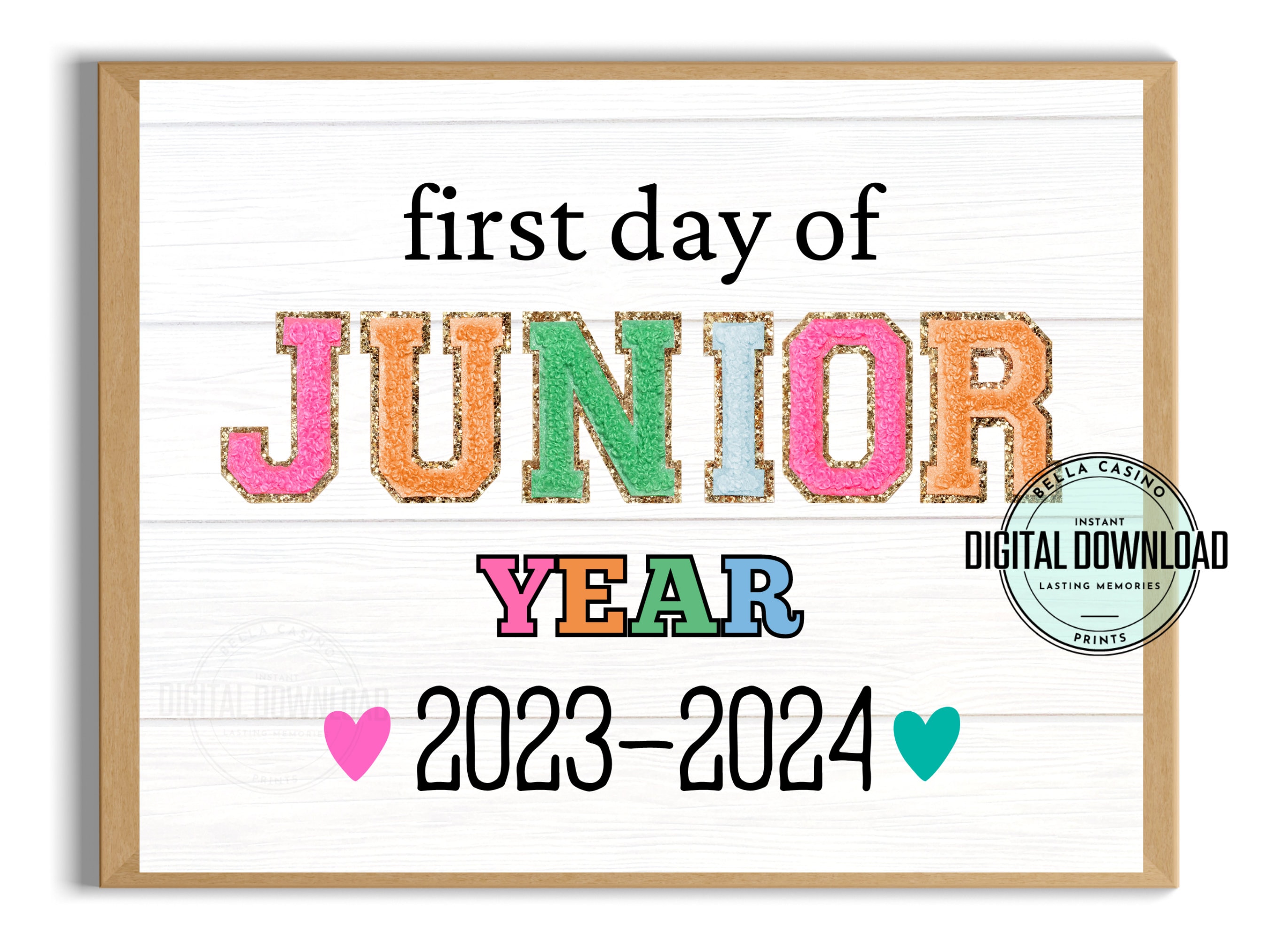 First Day of Junior Year Sign, First Day of High School Sign, Printable ...