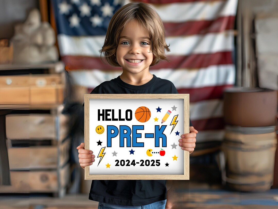 First Day of Pre-k Sign – Printable Back to School Photo Prop – Instant ...