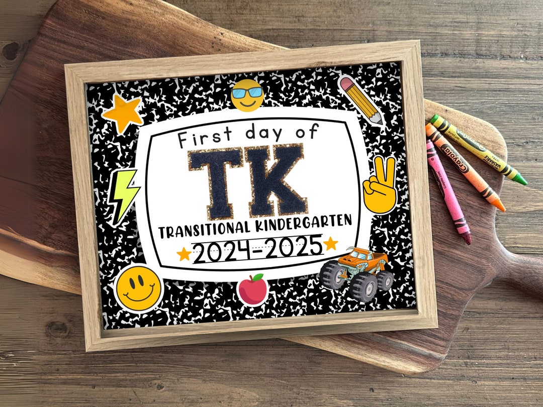 First Day of Transitional Kindergarten Printable Sign Instant Download ...