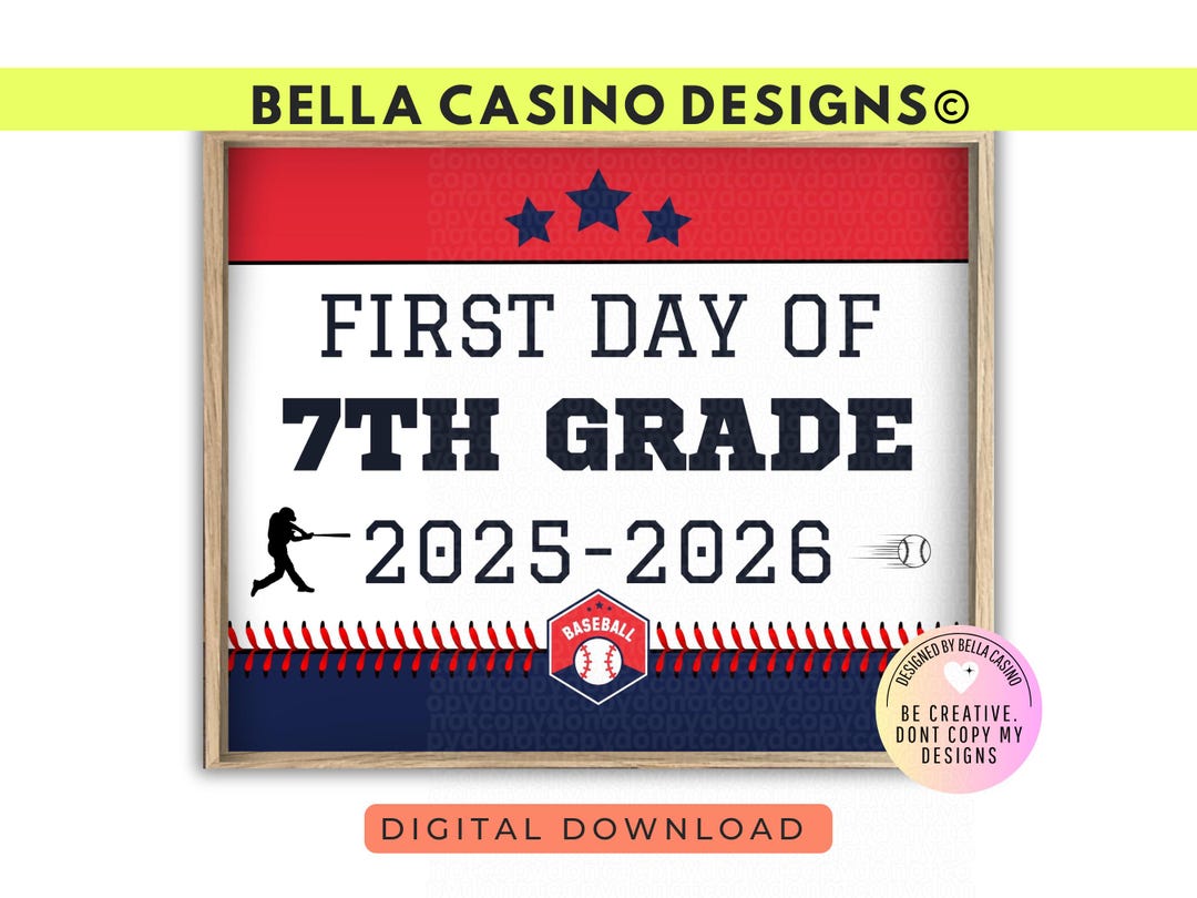 First Day of 7th Grade Sign Printable - Digital Download - Etsy Australia