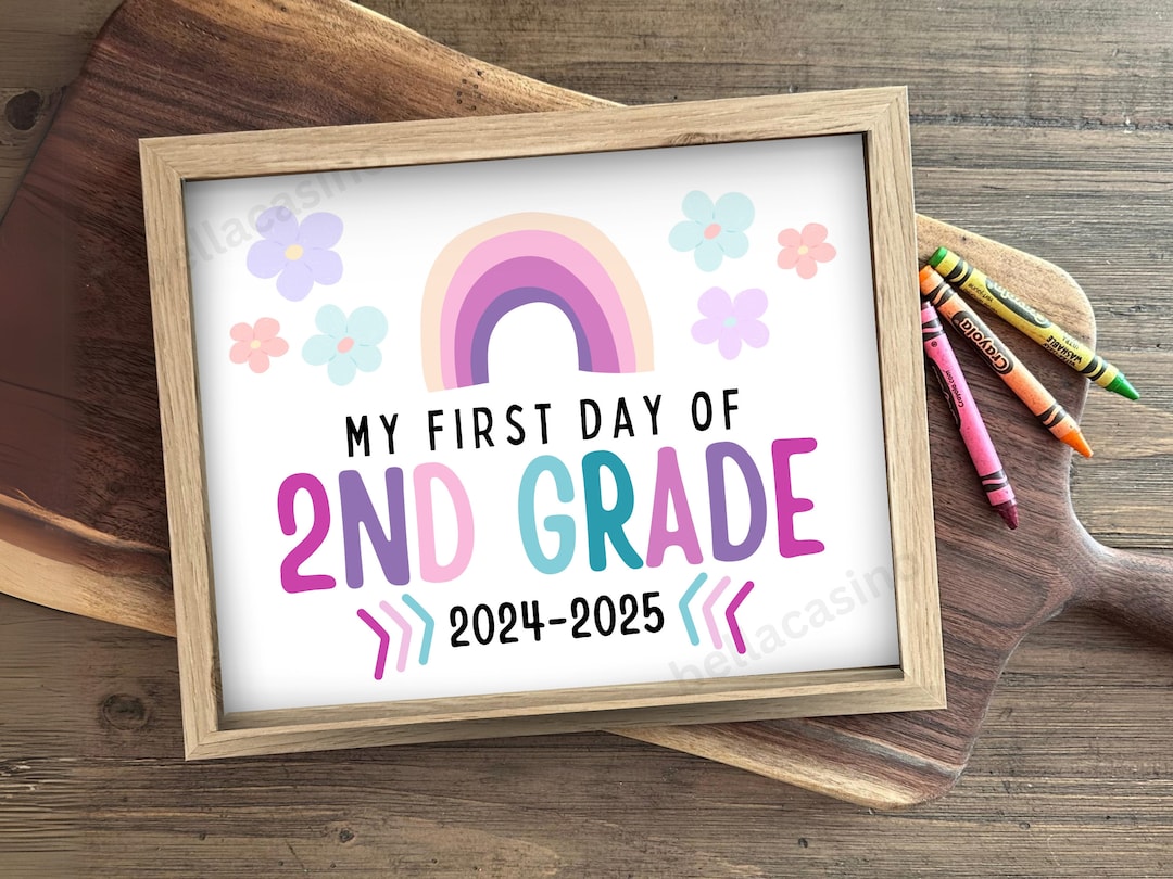 First Day of 2nd Grade Sign, First Day of School Sign, Printable 2nd ...