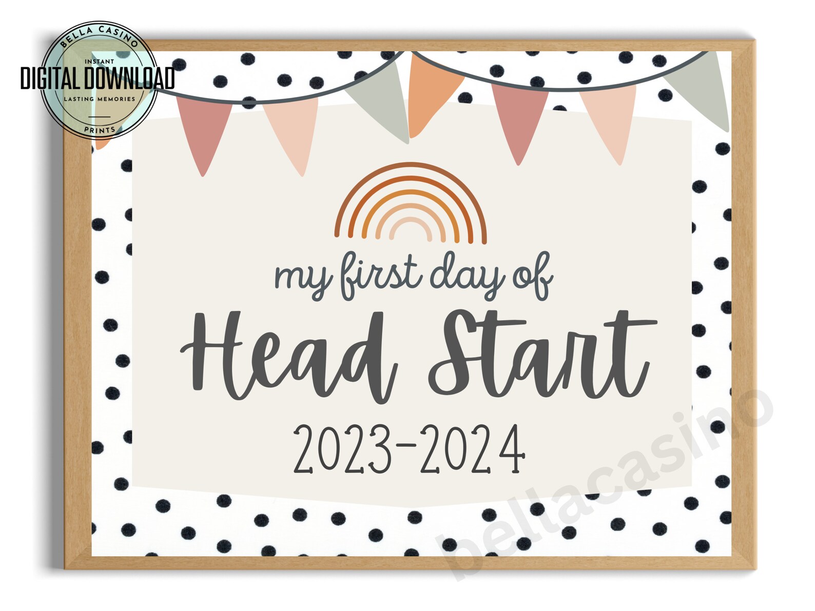 First Day of Head Start Printable School Sign, Instant Digital Download ...