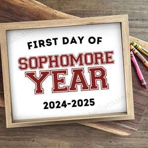 First Day of Sophomore Year Printable Sign Instant Digital Download ...