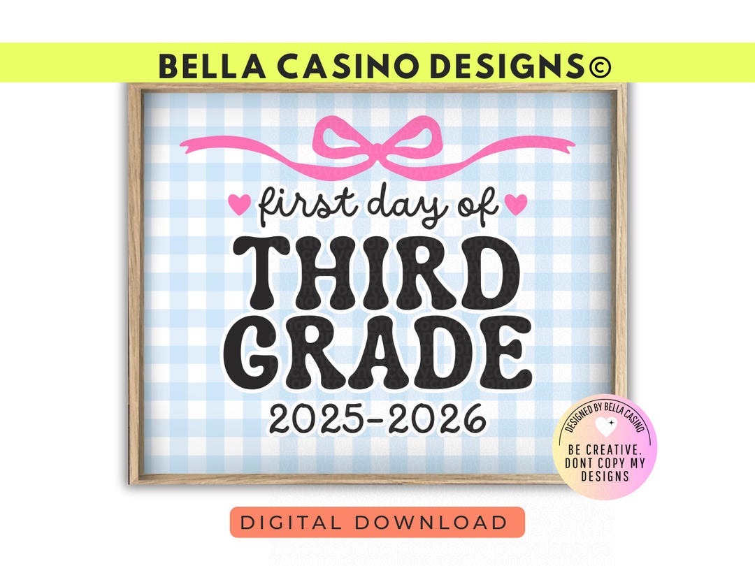 First Day of 3rd Grade Sign Printable - Digital Download - Etsy