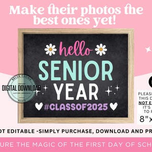 First Day of Senior Year Printable Sign - Instant Digital Download ...
