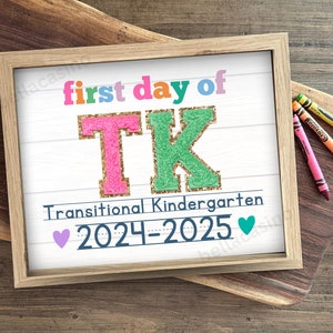 First Day of Transitional Kindergarten Printable Sign - Instant ...