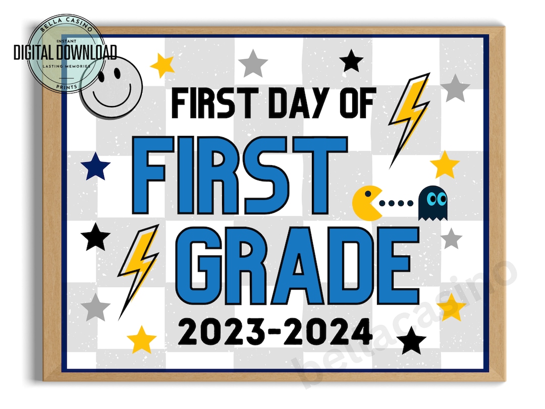 First Day of 1st Grade Sign, First Day of School Sign, Printable First ...