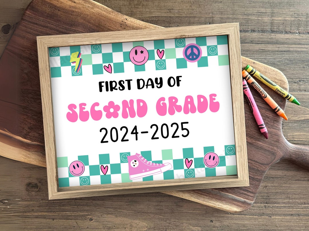 First Day of 2nd Grade Sign, First Day of School Sign, Printable 2nd ...