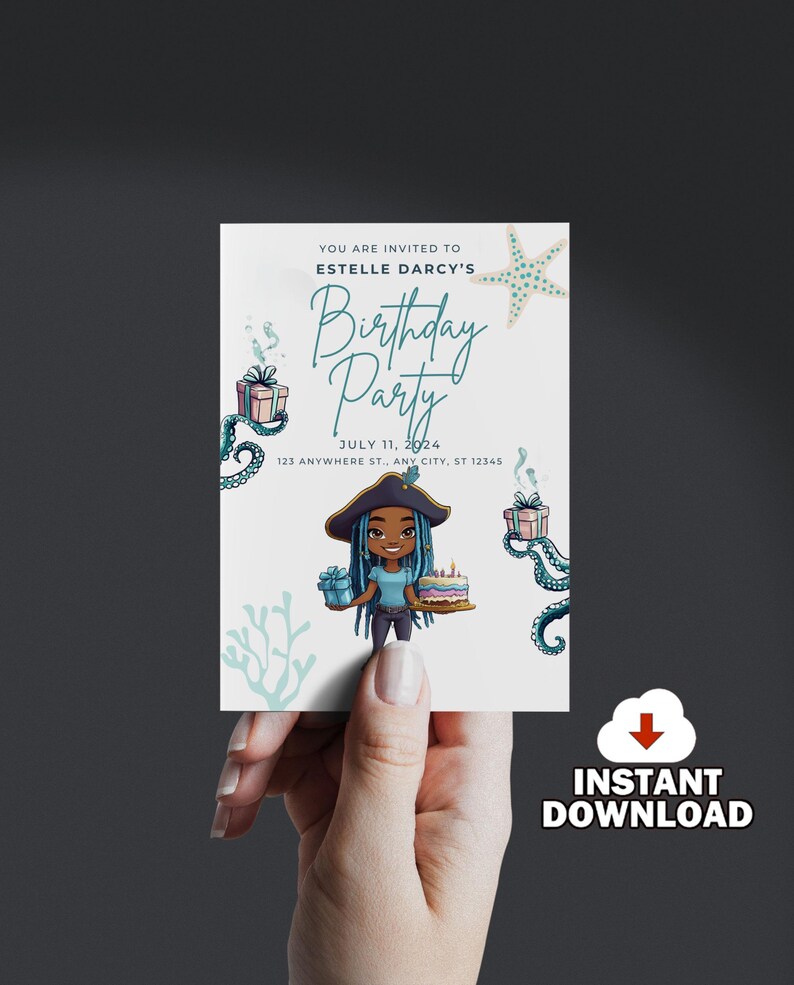 Descendants Invitation Birthday Canva Template Party Uma Canva Editable ...