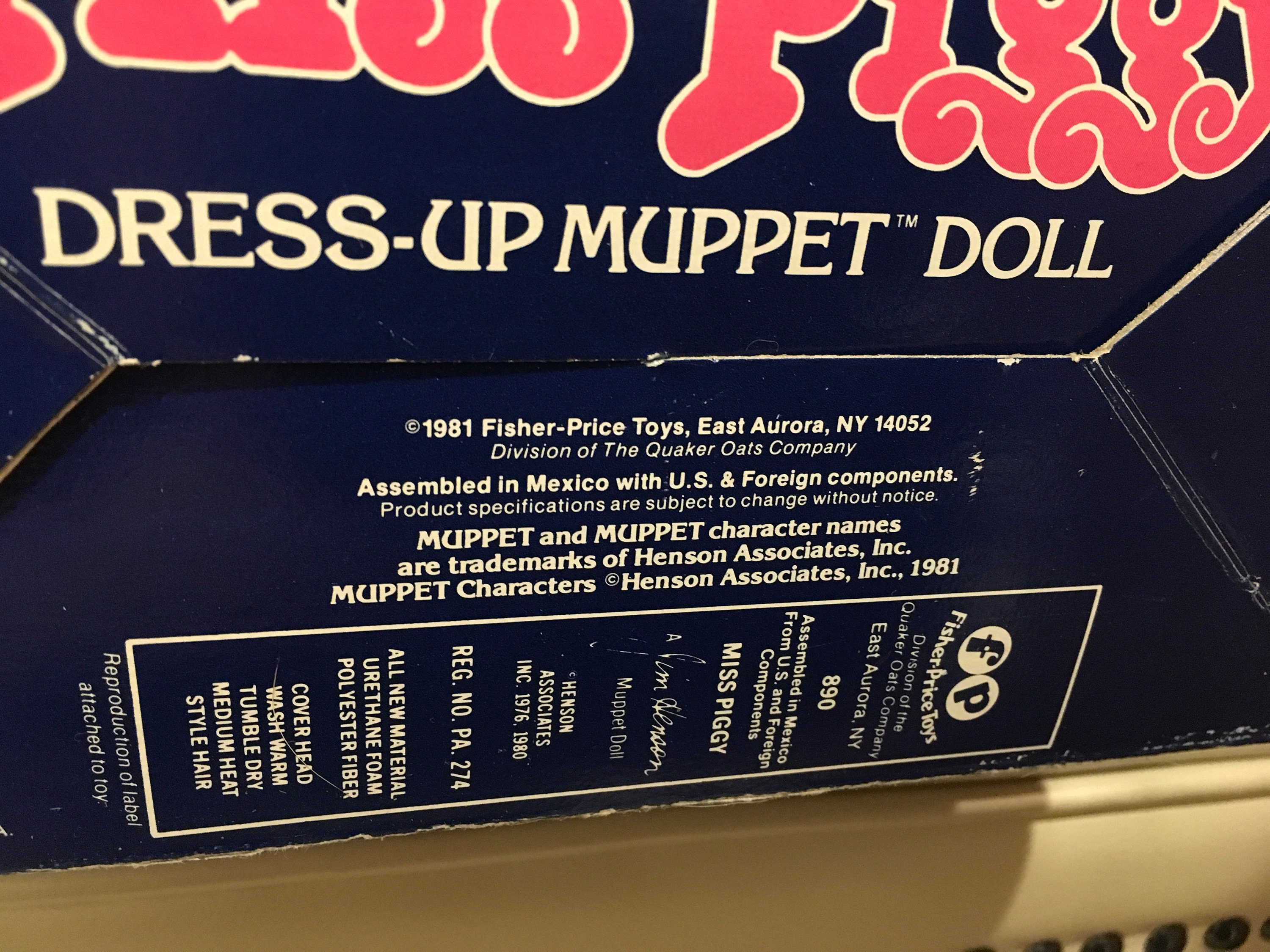 The Muppet Show Miss Piggy Dress up Muppet Doll 1981 New in Box - Etsy