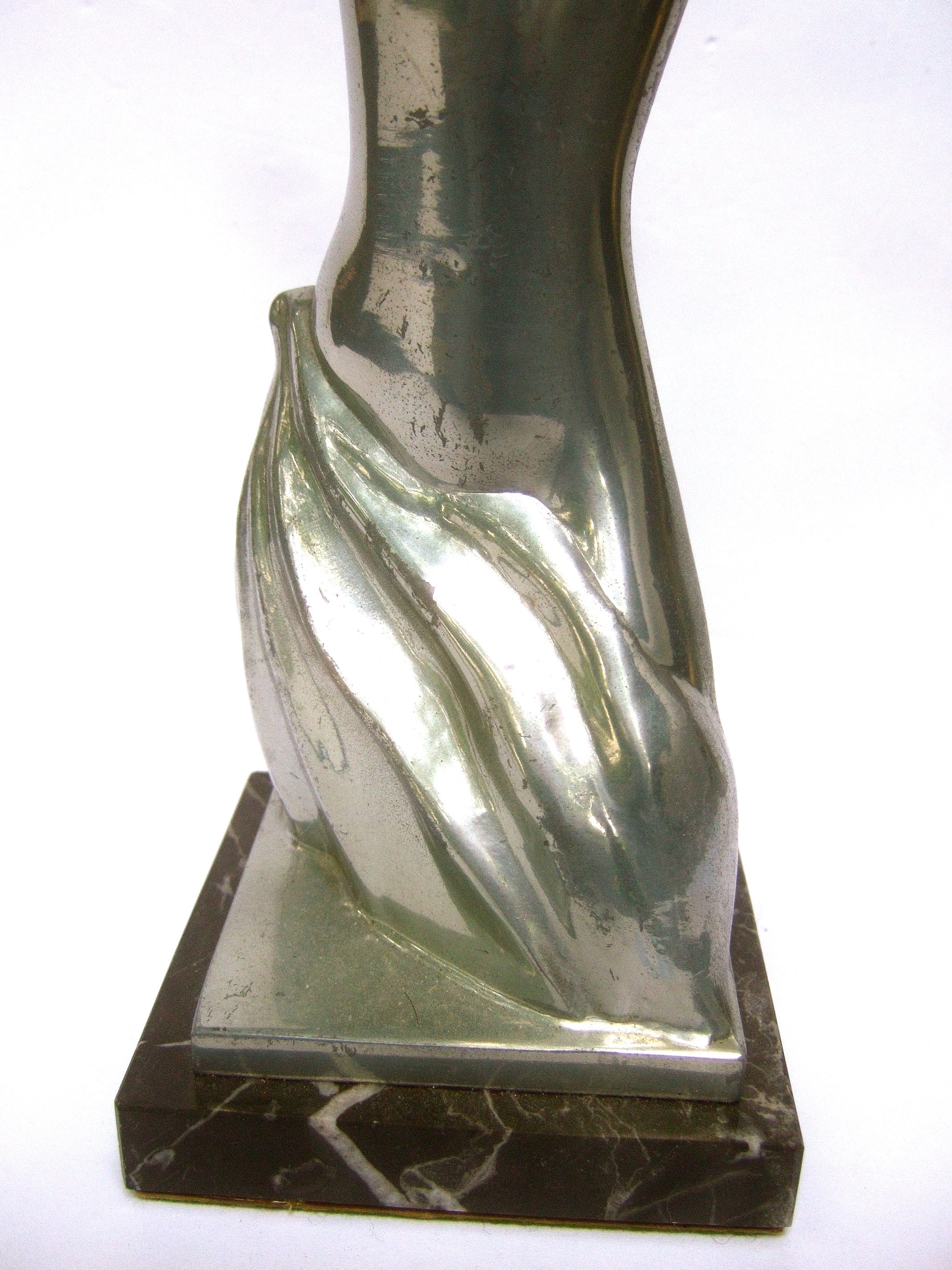 ART DECO Elegant Silver Metal Stylized Woman Statue - Etsy